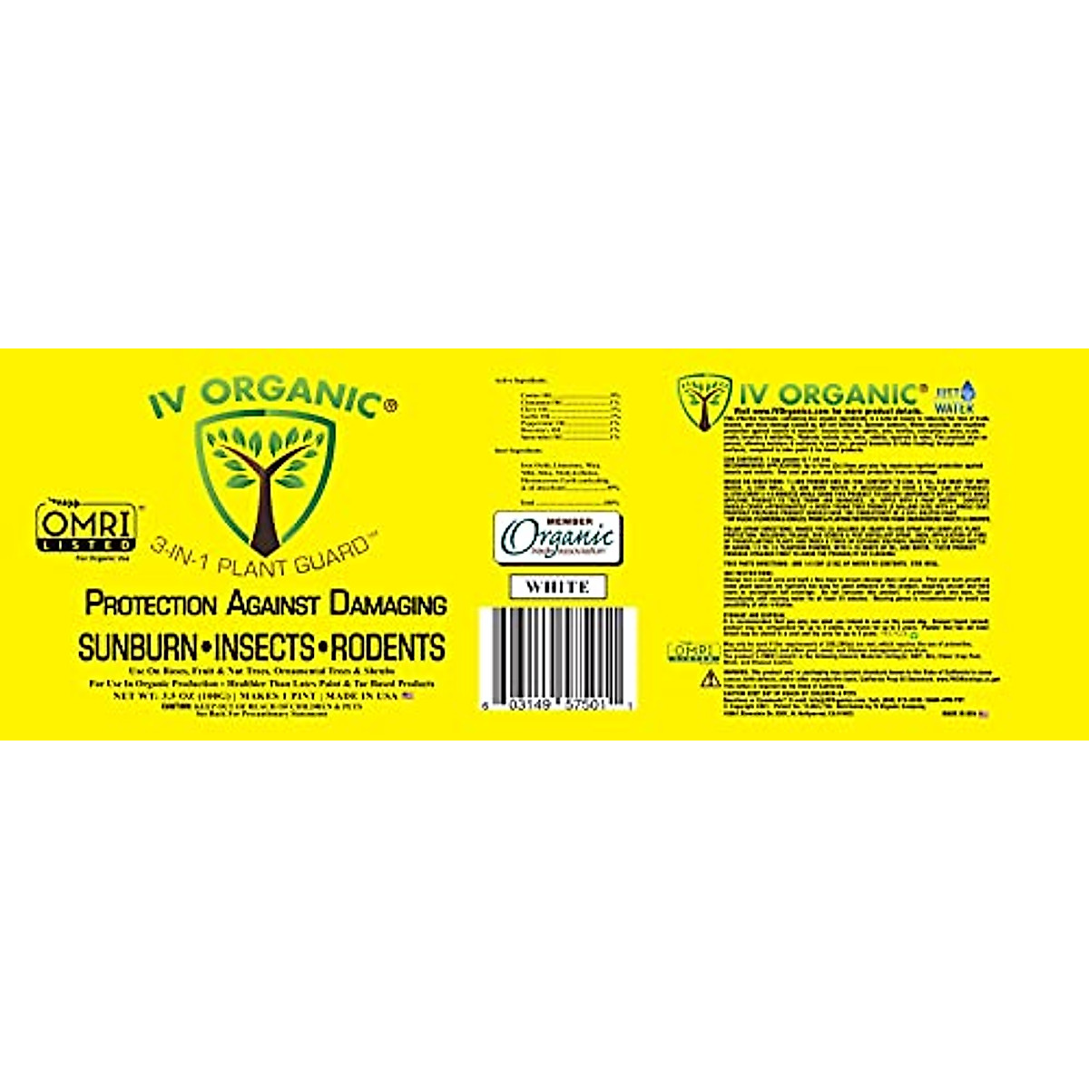 IV Organic 3-in-1 Plant Guard, 1 Pint (WHITE)