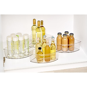 iDesign Plastic Lazy Susan Cabinet Storage Bin, 1/4 Wedge Container for Kitchen, Pantry, Counter, BPA-Free, 12.75" x 7.5" x 4.25", Set of 4, Clear