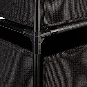 Juvale Black 4 Drawer Dresser, Fabric Clothes Storage Stand for Bedroom, Nursery, Closet Organizer Unit (16.5 x 13 in)