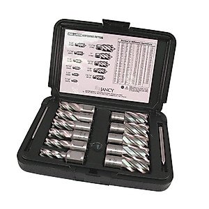 Jancy Slugger by Fein - HSS Nova Annular Cutter Set Tool with Premium M2 High Speed Steel - 3/4" Straight Shank, 2" Depth, 7/16" - 1-1/16" Diameter, 11 pc. Set - 63134999020