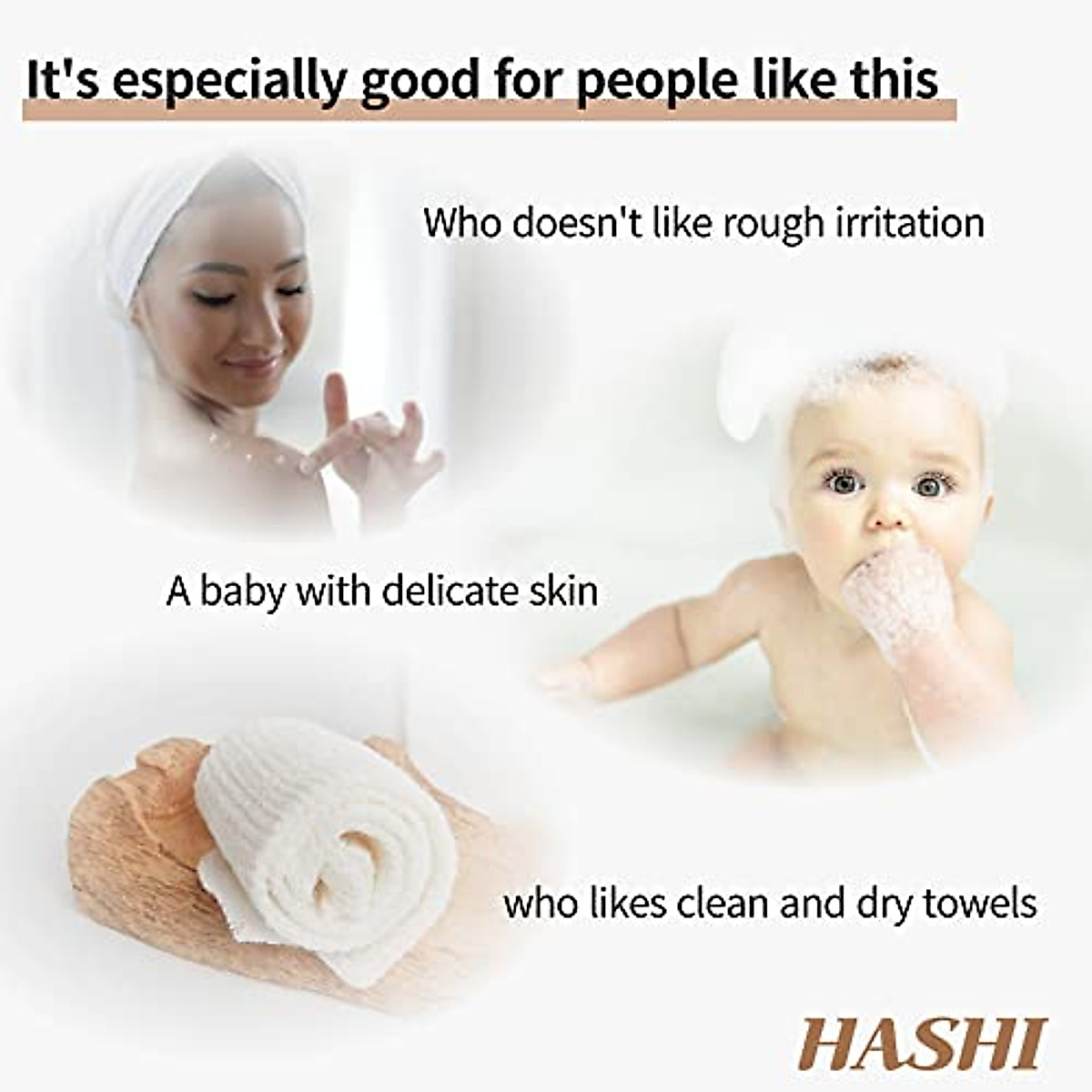 Korean Body Exfoliating Cloths, for Sensitive Skin, Remove Bad Smell Paper Fiber Wash Scrubber, ECO-Friendly Washcloth, Clean Shower Towels, Sponge, Loofah Scrub for Back, (11.4 x 38.2 Inches) HA SHI