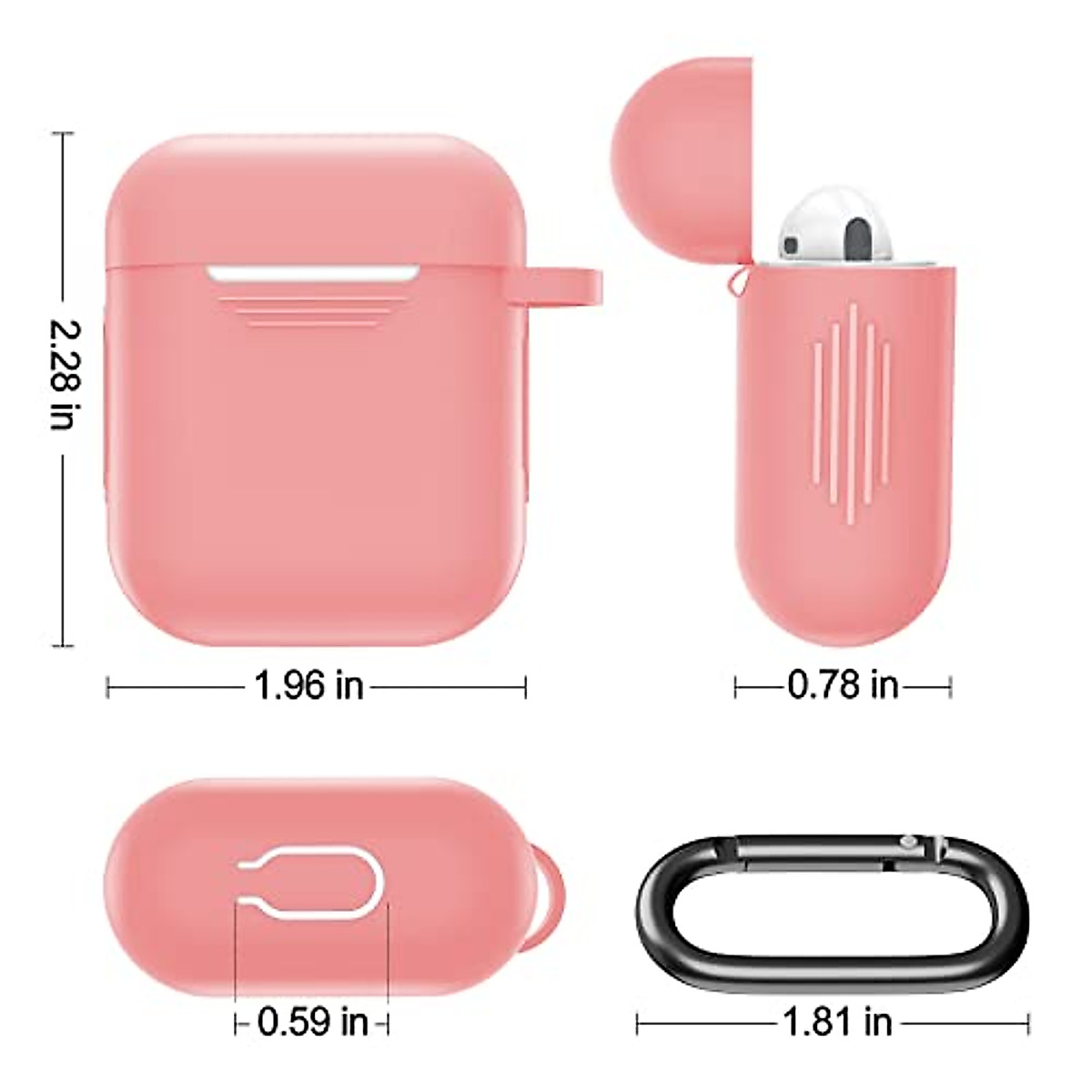 Kurdene Compatible AirPods Case Cover Silicone Protective for Apple Airpod Case 2nd &1st Generation (2 Pack)