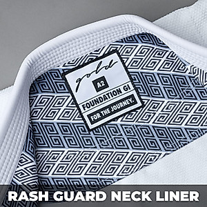 Gold BJJ Foundation Gi - Pearl Weave Jiu Jitsu Gi for Men and Women - IBJJF Competition Legal BJJ Gi (White, A5)