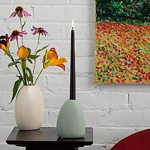 Unscented Black Taper Candles for Home – 10 Inch Tall Clean Burning Candlesticks | Perfect for Weddings, Parties, Home Décor | 12 Pack