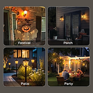 Hompavo Gen2 LED Flame Light Bulbs, Like Real Fire 4-Mode Flickering Light Bulbs with Upside Down Effect, E26 Flame Bulb for Halloween Christmas Party Patio Porch Home Indoor & Outdoor Decorations, 2