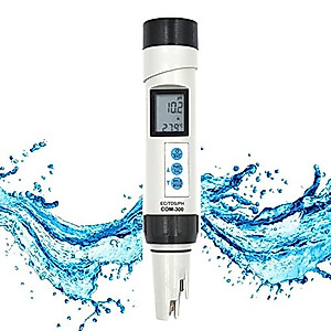 Fdit 4 in 1 Water Quality Test Pen,High Accuracy PH TDS EC Temperature Water Tester and ATC Calibration Test Powder