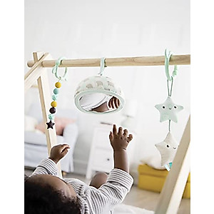B. toys – Wooden Baby Play Gym – Activity Mat – Starry Sky – 3 Hanging Sensory Toys – Organic Cotton – Natural Wood – Babies, Infants