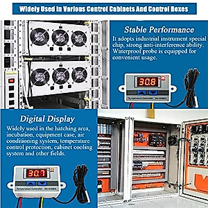 Vipxyc Temperature Controller, 12V 120W Anti-Interference with Sensitive Sensor Probe for Temperature Control Protection Thermostat Switch