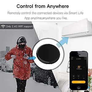 MoesGo WiFi IR Control Hub for Smart Appliances via Voice and Smart Life/Tuya App, Compatible with Amazon Echo and Google Home