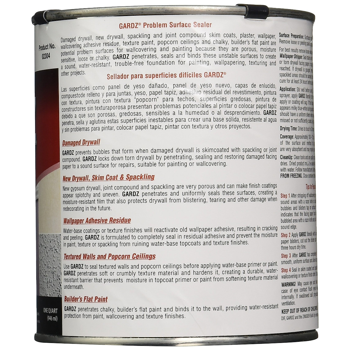 qt Zinsser 02304 Clear Zinsser, Gardz Water-Based Problem Surface Sealer