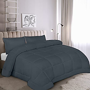 Utopia Bedding Queen Comforter Set with 2 Pillow Shams - Bedding Comforter Sets - Down Alternative Grey Comforter - Soft and Comfortable - Machine Washable