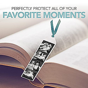 Photo Booth Frames - 50 Premium Vinyl Photo Booth Bookmark Sleeves 2 1/4 X 6 1/4 for Wedding 2x6 inch Photo Booth Sleeve