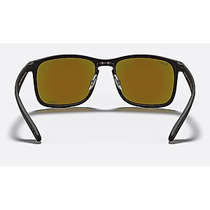 Ray-Ban RB4264 601SA1 58M Matte Black/Blue Flash Polarized Rectangular Sunglasses For Men For Women + BUNDLE with Designer iWear Eyewear Kit