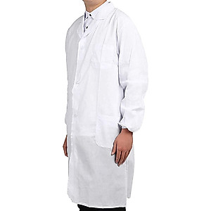 Pinkpum Men Lab Coat Unisex Long Sleeve Lab Coat for Women White Coats for Laboratory Medical White 3XL