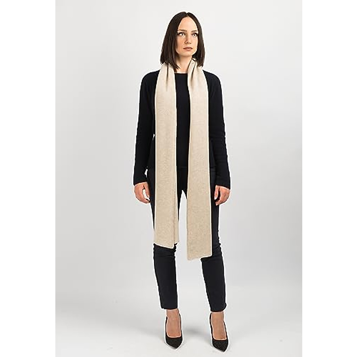 Dalle Piane Cashmere - Broad Scarf 100% cashmere - Made in Italy - Woman/Man, Color: Beige, One size