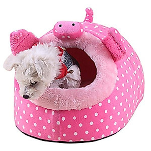 POPETPOP Guinea Pig Bed-Rat Hides,Mini Warm Sleep Pet Cushion Pad Bed Pink Pig Design Cage for Mouse,Hamster,Chinchilla,Sugar Glider,Syrian Hamster,Ferret-Small
