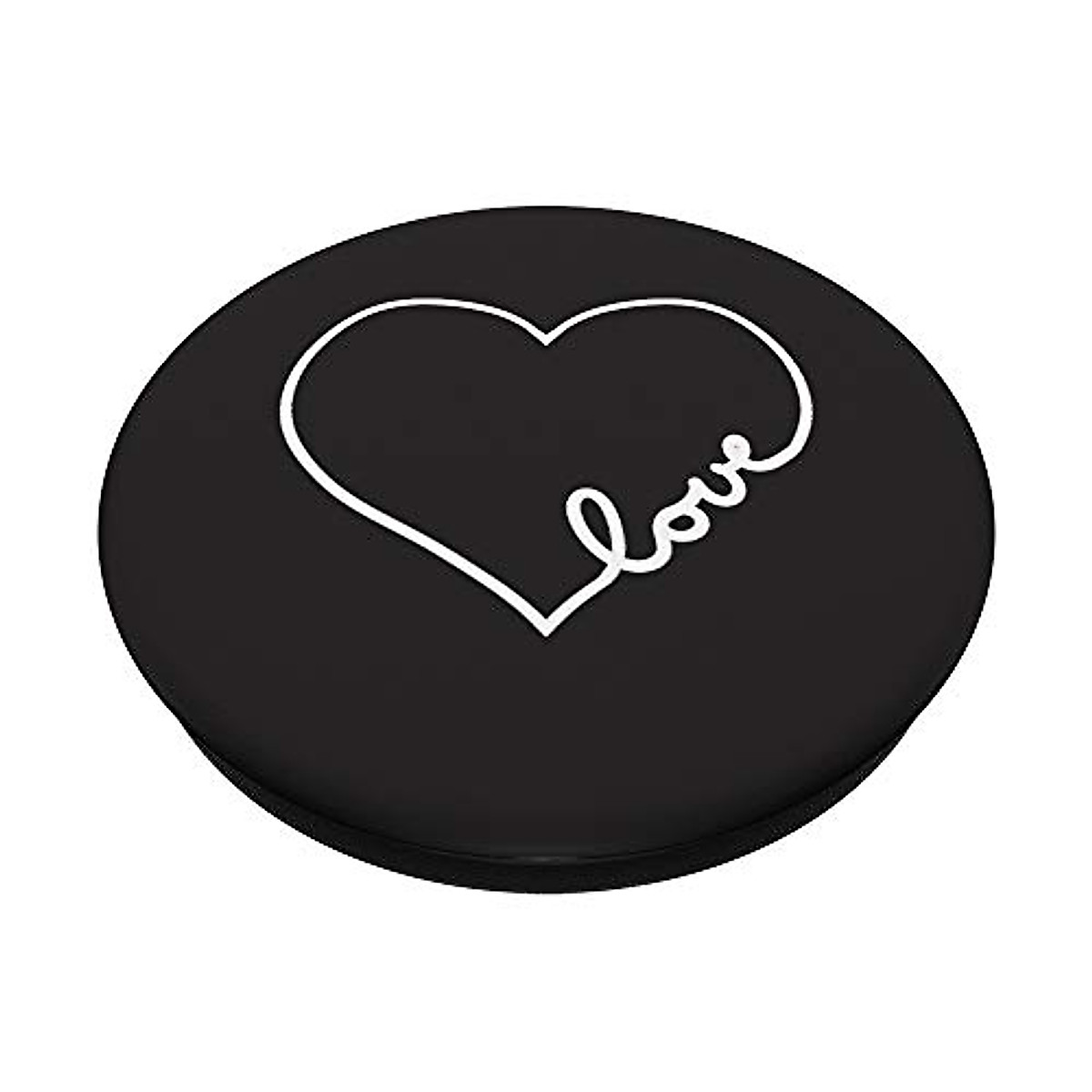 White Heart Love Black PopSockets Swappable PopGrip
