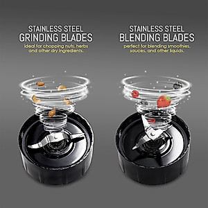 Elite Gourmet EPB-1800 17-Piece Personal Drink Mixer Blender, Sports Blender 16 Oz capacity, Includes Chopping and Blending Blade, Drink Lids and Extra Cups