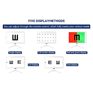 AISITESY Vision Meter Digital 19" LCD Electronic Optical Vision Meter with 44+ Visual Targets and 5 Display Methods Optometry Projector with Remote Control