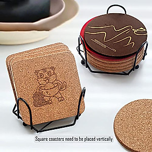 Kingrol 6 Pack Metal Coaster Holders, Coaster Stands for 4-Inch Round and Square Coasters, Hold 4 to 6 Coasters, Black