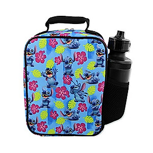 Disney Lilo & Stitch Meal Holder, Girls Boys Soft Insulated School Lunch Box (One Size, Blue)