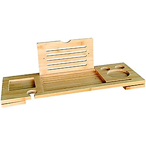 SDGH Extendable Bathtub Tray Shower Wine Glass Book Holder Bath Shelf Caddy Bathtub Storage Rack Bathroom Accessories