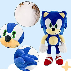 EsNcFox Sonic Plush Toys,Plush Sonic The 2 The Movie,Sonic Stuffed Animals,Knuckles Shadow Tails Plushies Doll Toys for Boys and Girls Best Gift for Christmas