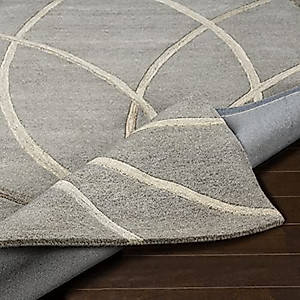 Mark&Day Wool Rugs, 8x10 Falher Modern Medium Gray Area Rug, Grey Cream Carpet for Living Room, Bedroom or Kitchen (7'6" x 9'6")