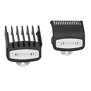 Yinke for Wahl Clipper Guards Set, Hair Guide Combs with Metal Clip, 2 Cutting Lengths 1/8 & 3/8 inch, Fits Most Cordless/Cord Wahl Clippers (Black)