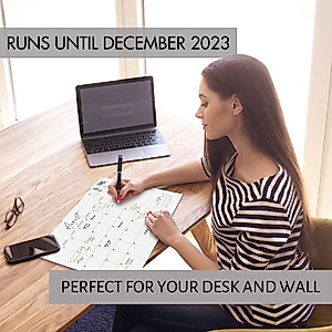Aesthetic 2023 Greenery Desk Calendar - Runs until December 2023 - 17"x11" Desktop/Wall Calendar for Easy Organizing in 2022/2023