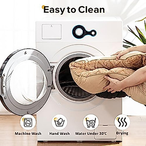 JOEJOY Small Dog Bed for Medium Small Dogs, Rectangle Washable Dog Sofa Bed, Soft Breathable Puppy Bed, Durable Pet Cuddler Bed with Anti-Slip Bottom, 20"x19"x6", Beige