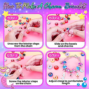 Palonu Charm Bracelet Making Kit,170 pcs Jewelry Making Kit Crafts for Kids Ages 8-12, Beads Toys DIY Craft Gift Set for Teens Girls 8 9 10 11 12 Years Old