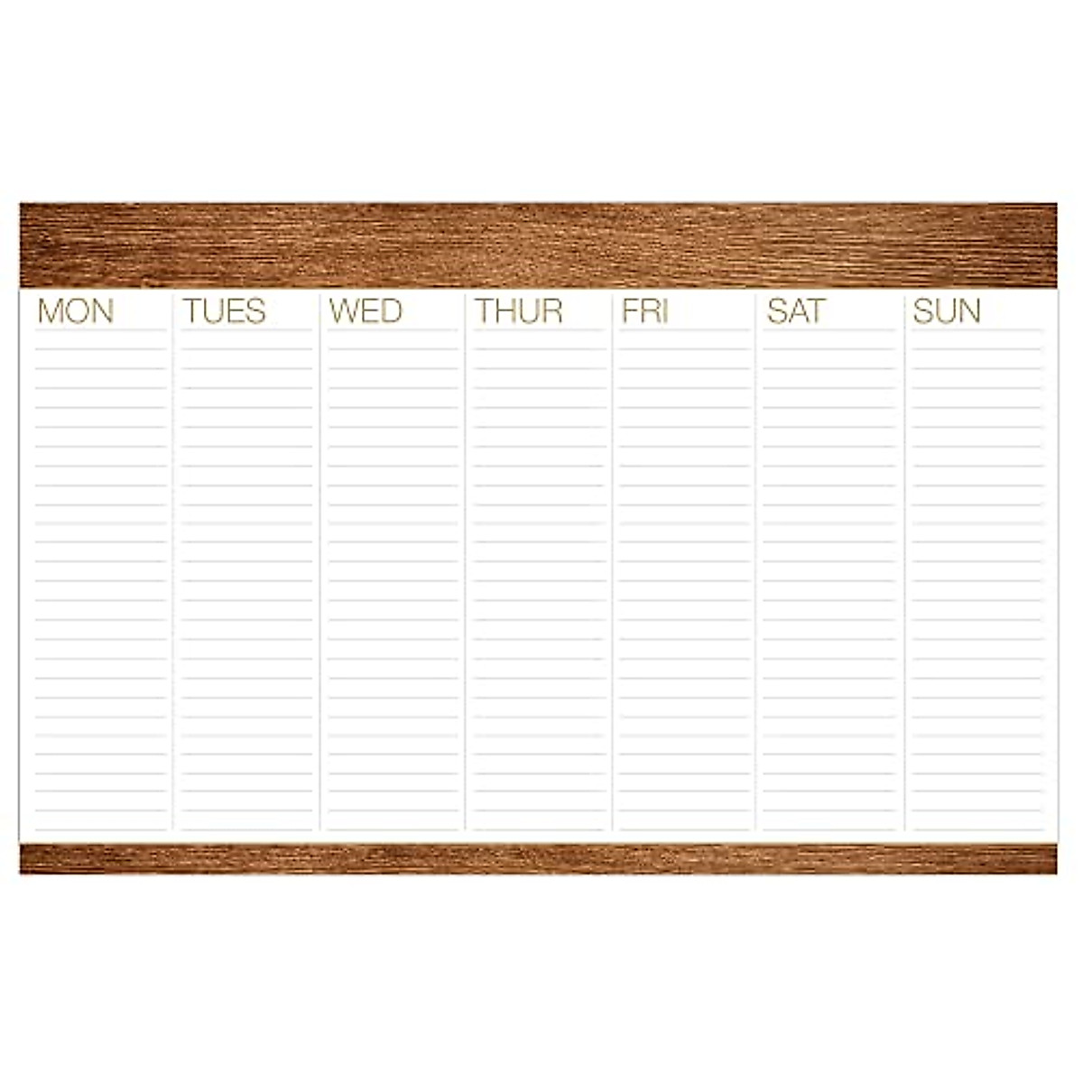 Global Printed Products Weekly Desk To Do Pad 11"x17" (Wood Pattern)