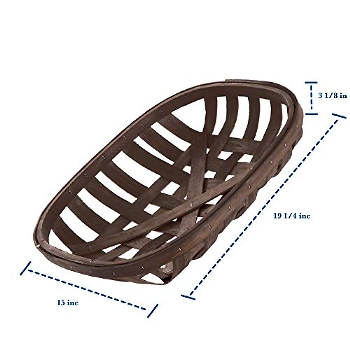 Dark Brown Tobacco Baskets Wall Decor - Natural Tobacco Basket Country Farmhouse Home Decor - Medium