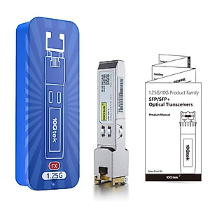 10Gtek SFP to RJ45 1000BASE-T Copper Transceiver, 1.25G SFP-T Module for Cisco SFP-GE-T, Meraki, Fortinet, Ubiquiti UniFi UF-RJ45-1G, D-Link, Supermicro, Netgear, TP-Link and More