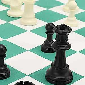 TOPINCN Portable Chess Checkers Set with Zipper Storage Bag Folding Roll Up Travel Checkers Games for Kids Adults