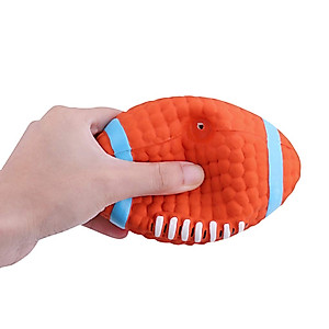 Dog Toys, Indestructible Rubber Puppy Squeaky Chew Toys Durable Dog Teeth Cleaning Squeaker Interactive Training Molar Bite Balls Floating Bouncy Pets Fetch Ball Toys for Small Medium Large Dogs