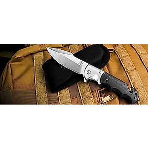 LOTHAR SMAUG Pocket Knife, 3.7 inch D2 Steel Folding Knife with Clip, Sharp Tactical Knife with G10 Handle, Glass Breaker, Pocket Knives for Men, Survival Knife Gift Ideas for Men Women