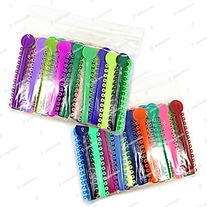 2080 Ligature Ties for Braces - Multicolor Dental Orthodontic Ligature Ties for Brackets - Elastic O-Ring Rubber Bands (2 Bags of 1040)