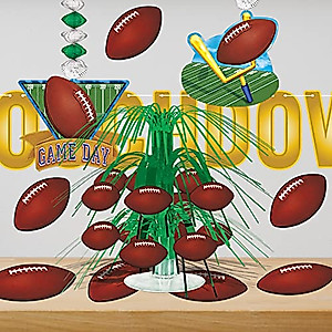 Beistle 10 Piece Miniature Paper Football Cut Outs Game Day Party Decorations, Brown/White/Black, 4"