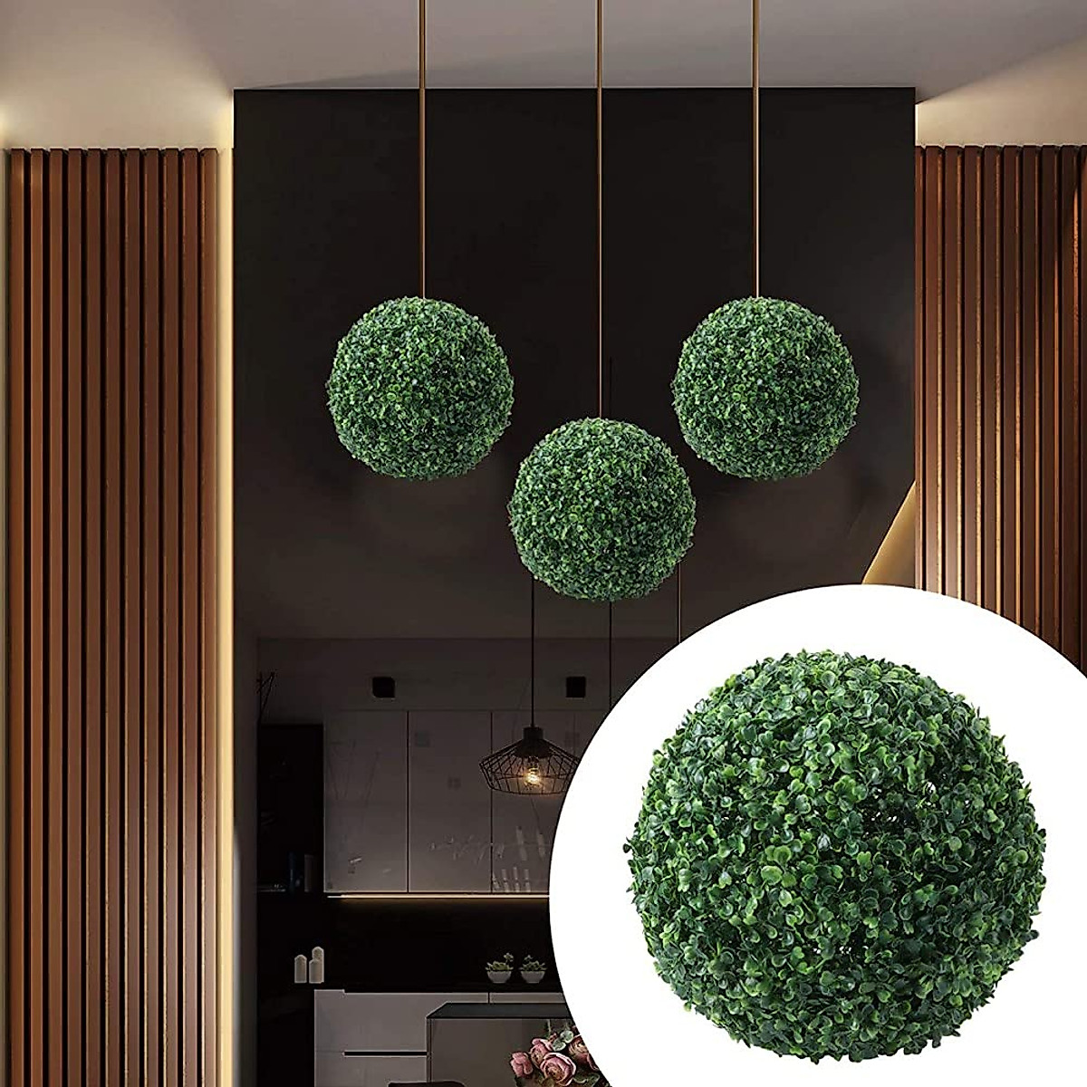 Artificial Plant Topiary Ball Faux Boxwood Decorative Balls Indoor Outdoor Greenery Hanging Plant Ball for Backyard, Balcony, Garden, Wedding Party Home Decor 36CM