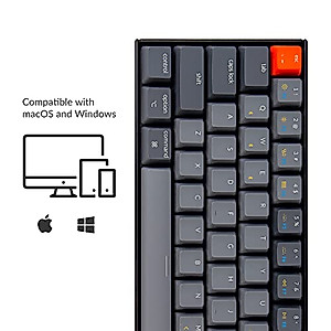 Keychron K12 60% Layout Bluetooth Wireless/USB Wired Mechanical Keyboard for Mac with Gateron G Pro Red Switch White LED Backlit N-Key Rollover, Compact 61 Keys Computer Gaming Keyboard for Windows