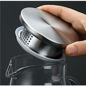 HONGYUNoH 2pcs Stainless Steel Glass Water Pitcher Lids Anti-Dust Splash Resistant Stoppers Covers with Drain for Beverage Carafe Pouring