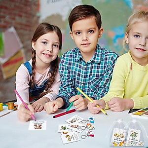 Geetery 120 Pcs Inspirational Gift Include Appreciation Animal Pun Thank You Note Cards Funny Resin Toys Motivational Keychain Organza Bags for Coworkers Family Nurse Friend Volunteer Pocket Favors