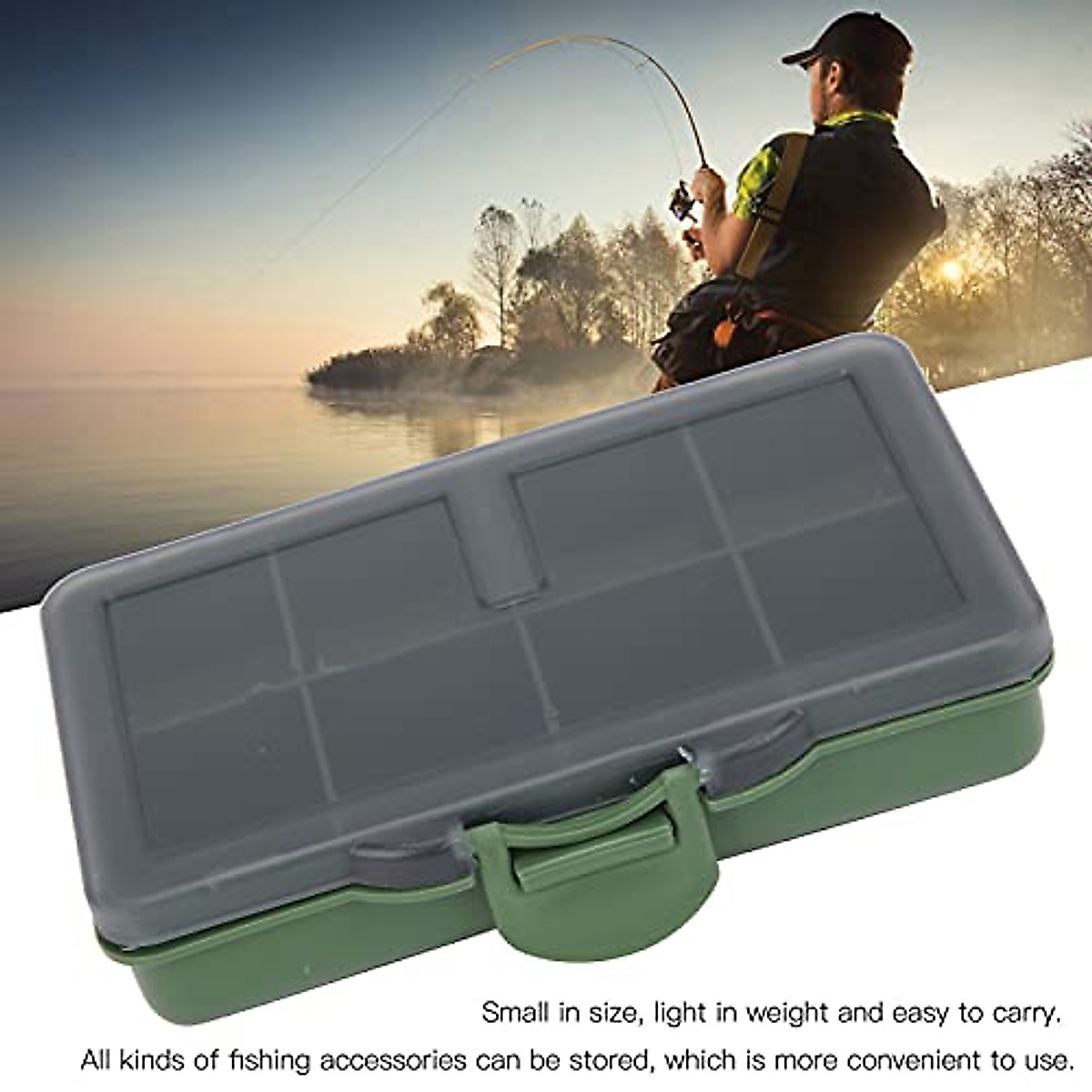 01 Fishing Lure Boxes, PP Plastic Fishing Accessory Box Bait Storage Case Fishing Tackle Accessory Box Mini for Fishing(8 Cells)