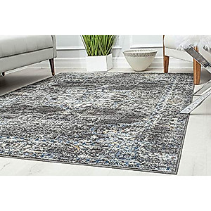 Rugs America Preston PS35A Shadow Bay Blossom Transitional Vintage Area Rug, 8'0"X10'0"
