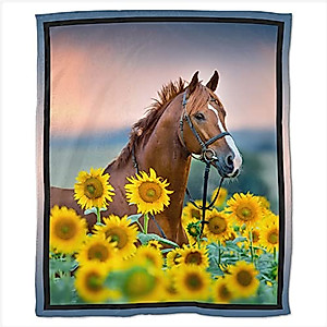 Horse Blankets 60"X50" Ultra-Soft Flannel Throw Blanket Plush Cozy Throws for Sofa Bed Micro Fleece Blanket for Adults Kids