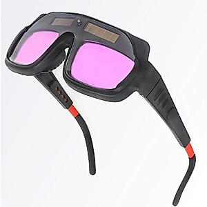 Solar automatic darkening welding goggles, welding glasses, 5 PC protective lenses, With a storage box suitable for glasses
