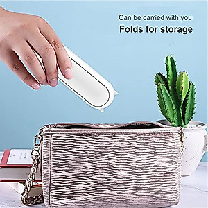 TAILISA Portable Handheld Fan, 2-speed Mini Portable Fan USB Rechargeable Personal Fan for Home Office Outdoor Travel White