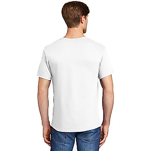 Hanes Ultimate Men's 5-Pack Tagless ComfortSoft Crewneck T-Shirt, White, Large